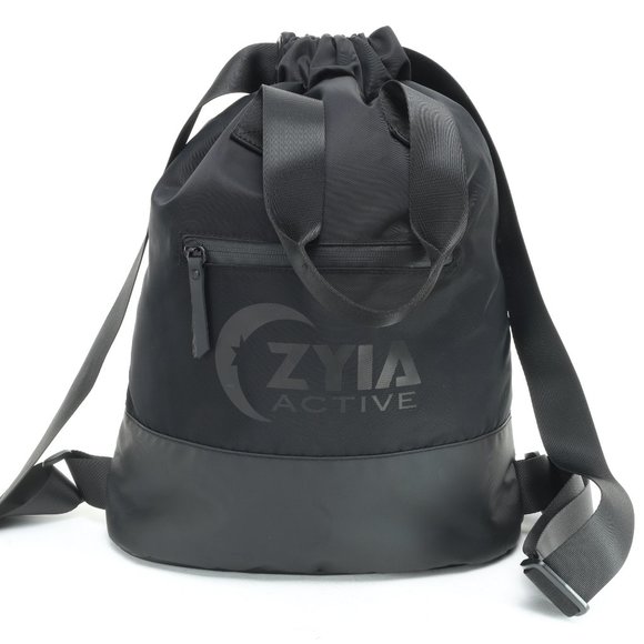 ZYIA | Bags | Zyia Active By Vooray Nylon Backpack Yoga Workout Bucket ...